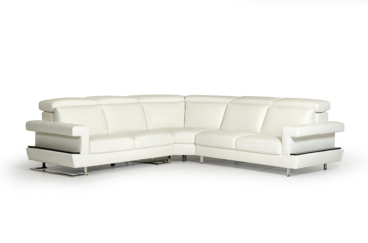 Estro Salotti Crosby - Italian Modern White Leather Sectional Sofa ...